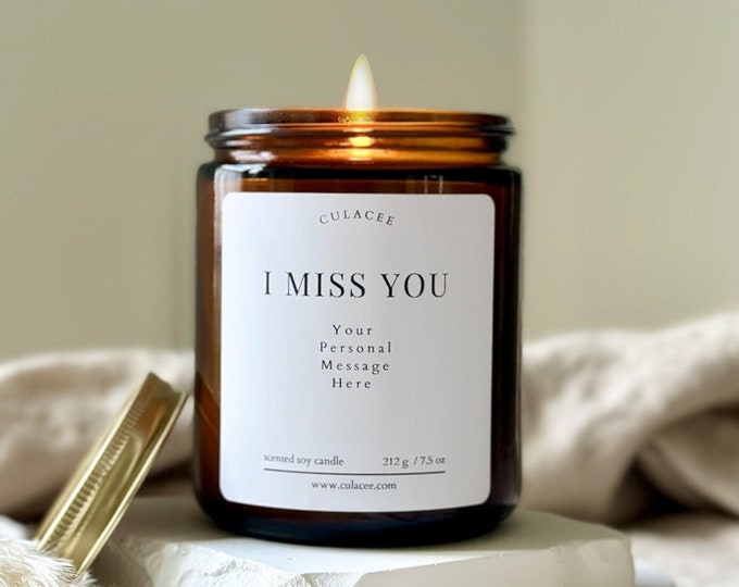 Personalized Missing You Candle Thinking of You Gift Long Distance ...