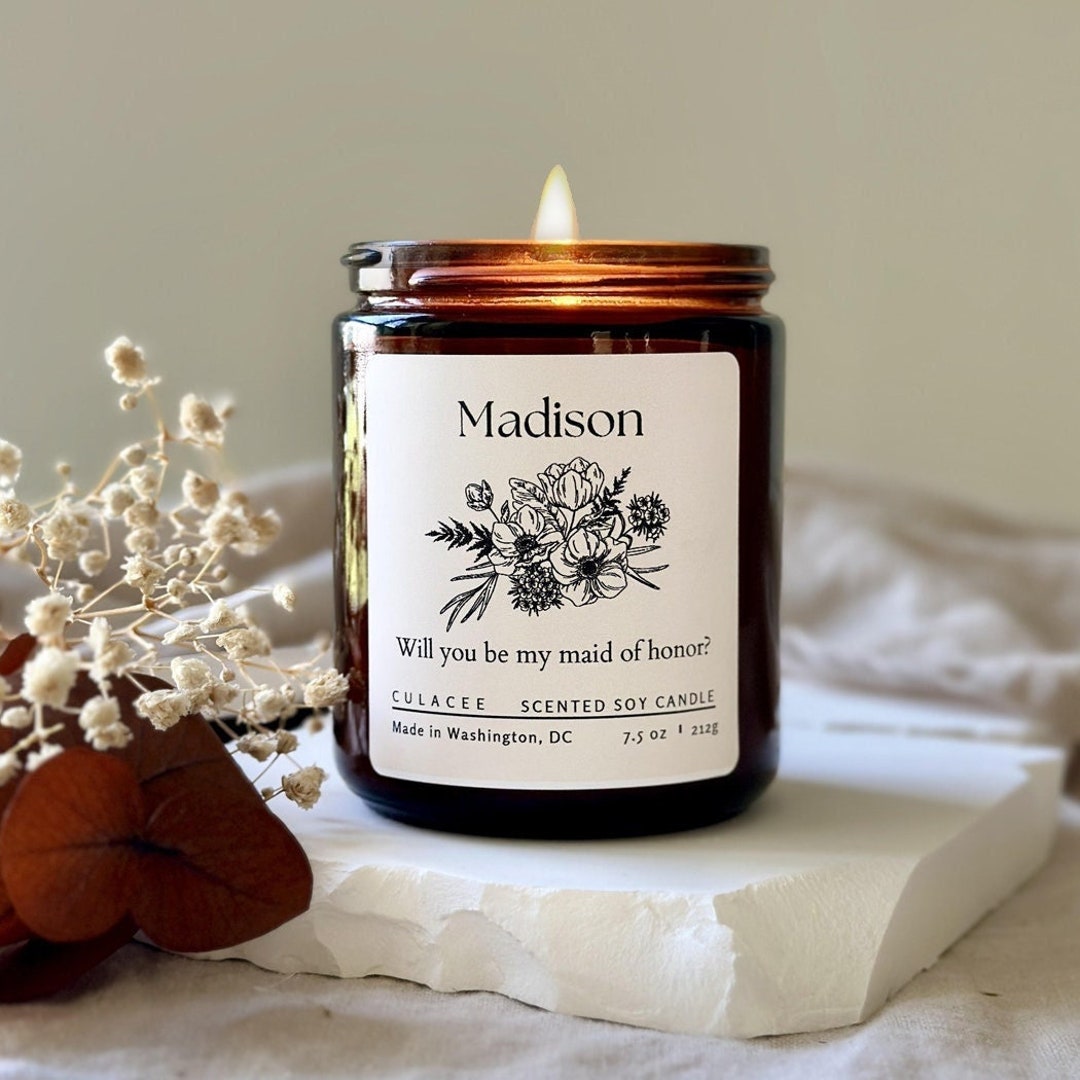 Maid of Honor Proposal Candle Personalized Candle Gift Will You Be My ...
