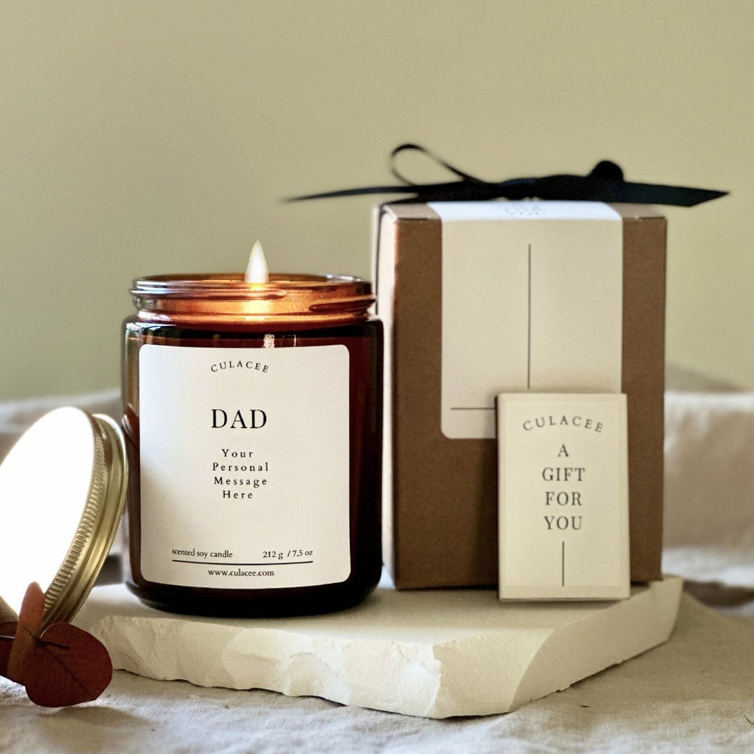 Personalized Gift Candle Father's Day Gift for Dad Thank You Candle ...