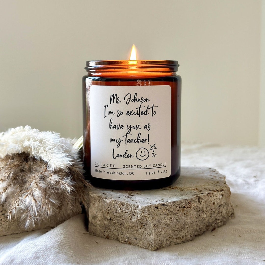 Personalized Teacher Gift Candle Custom Message Candle for Teacher ...