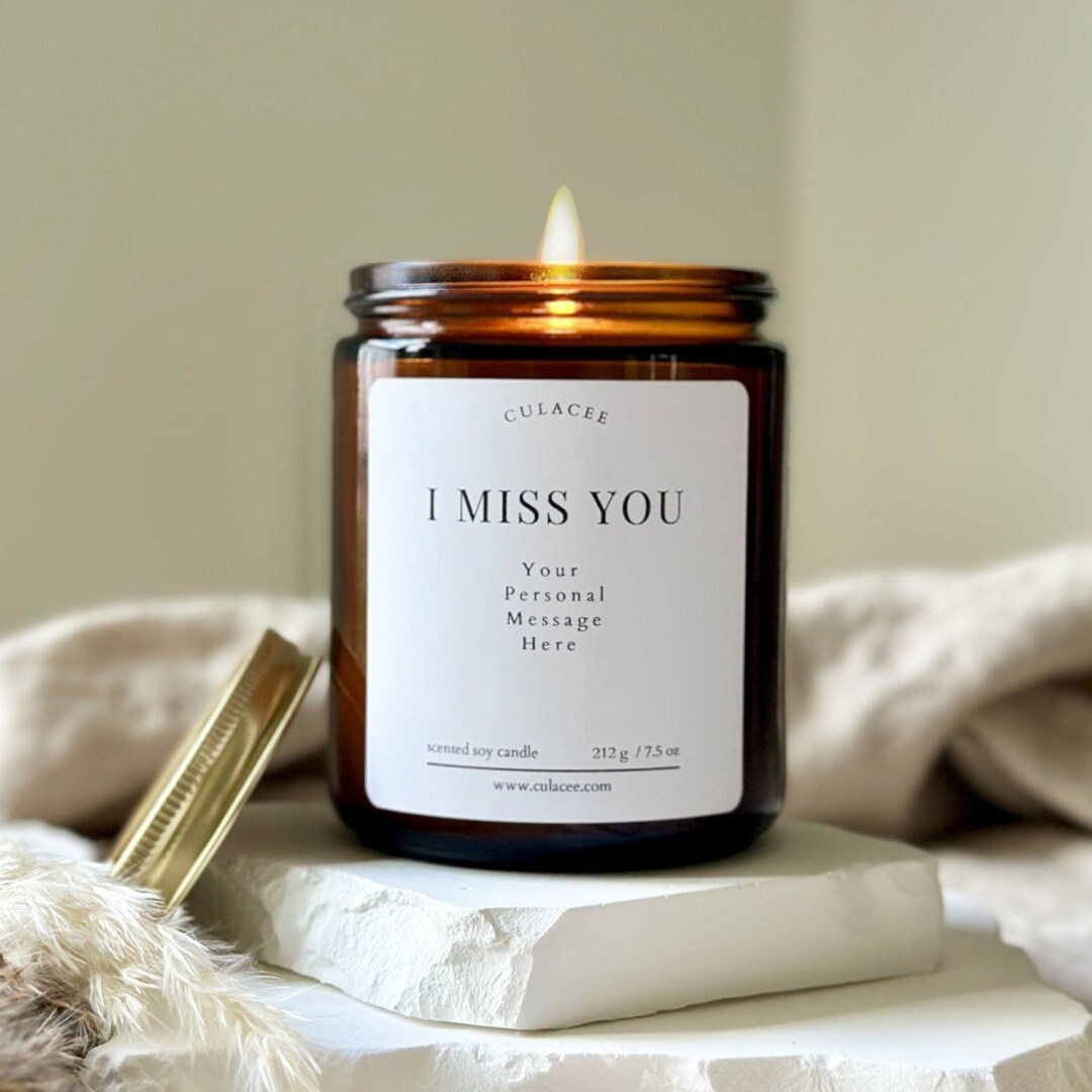 Personalized Missing You Candle Thinking of You Gift Long Distance ...