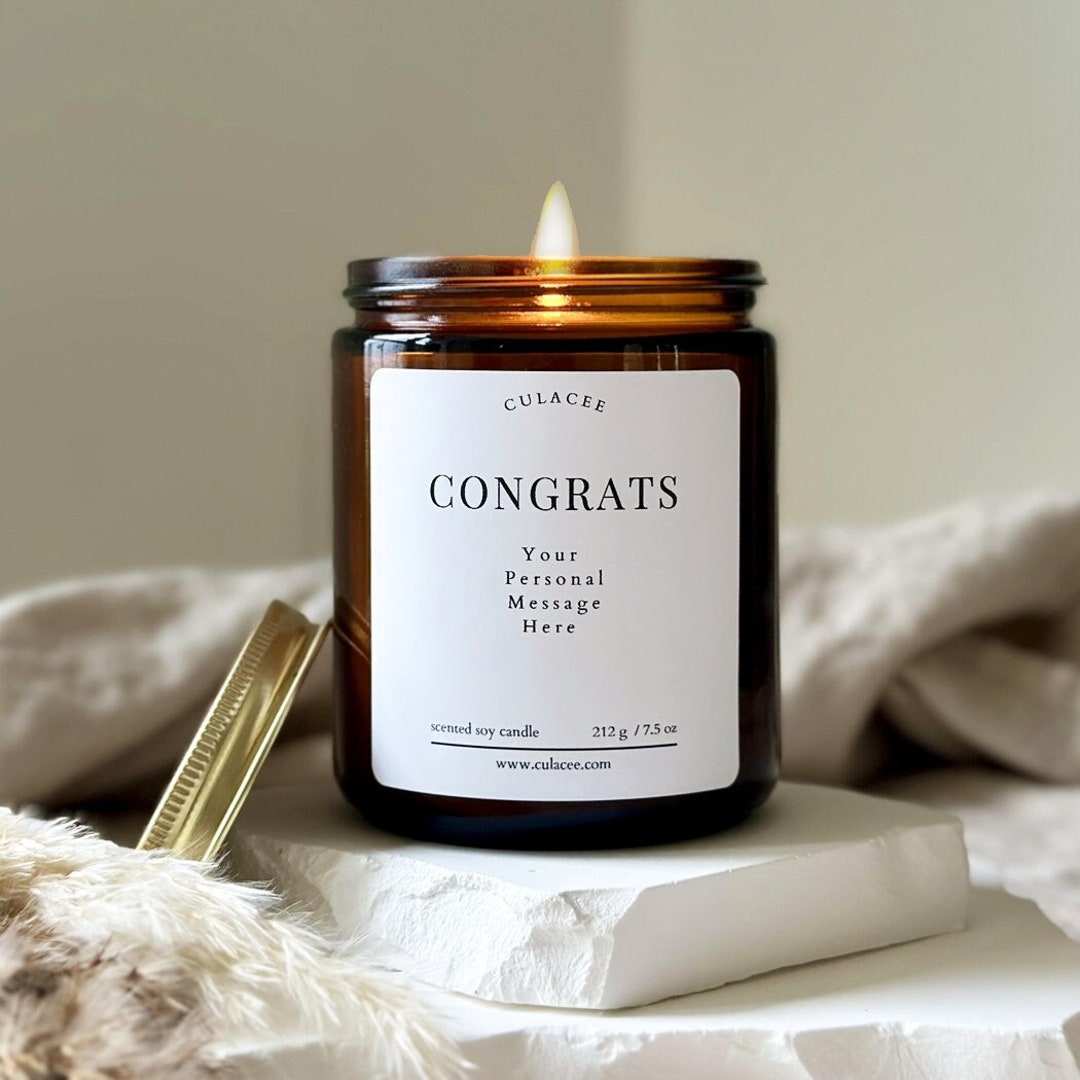 Personalized Candle Congrats Gift Celebration Gift Congrats Candle ...