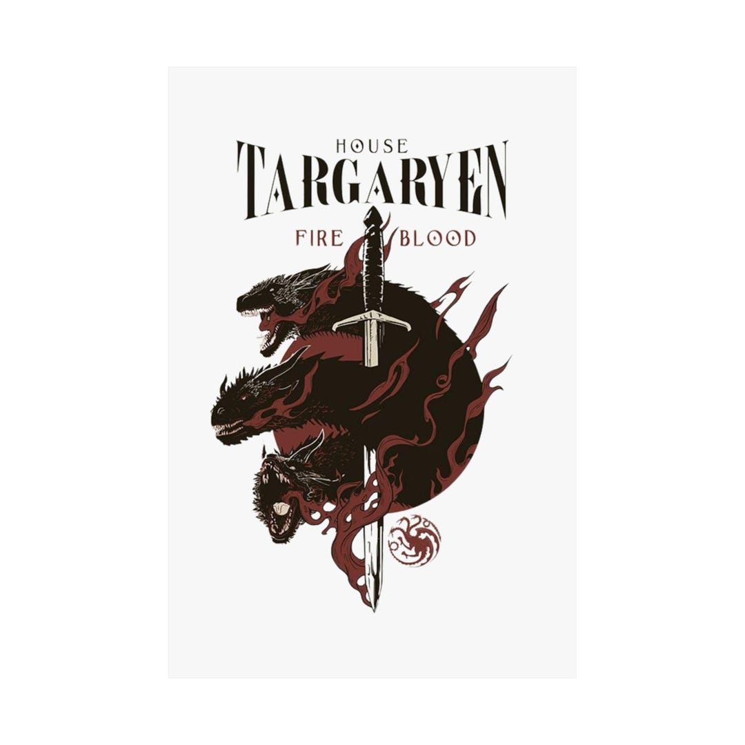 House Targaryen Fire and Blood Poster House of the Dragon Banner , Game ...