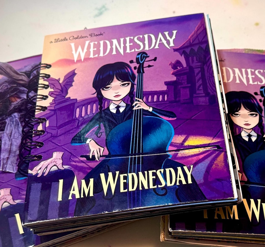 LITTLE GOLDEN BOOK ~ I Am Wednesday Addams ~ Mixed Media Junk / Art ...