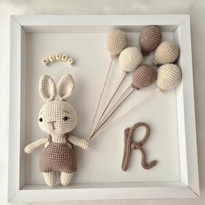 Custom Amigurumi Bunny Nursery Frame Personalized Nursery Decor Boho ...
