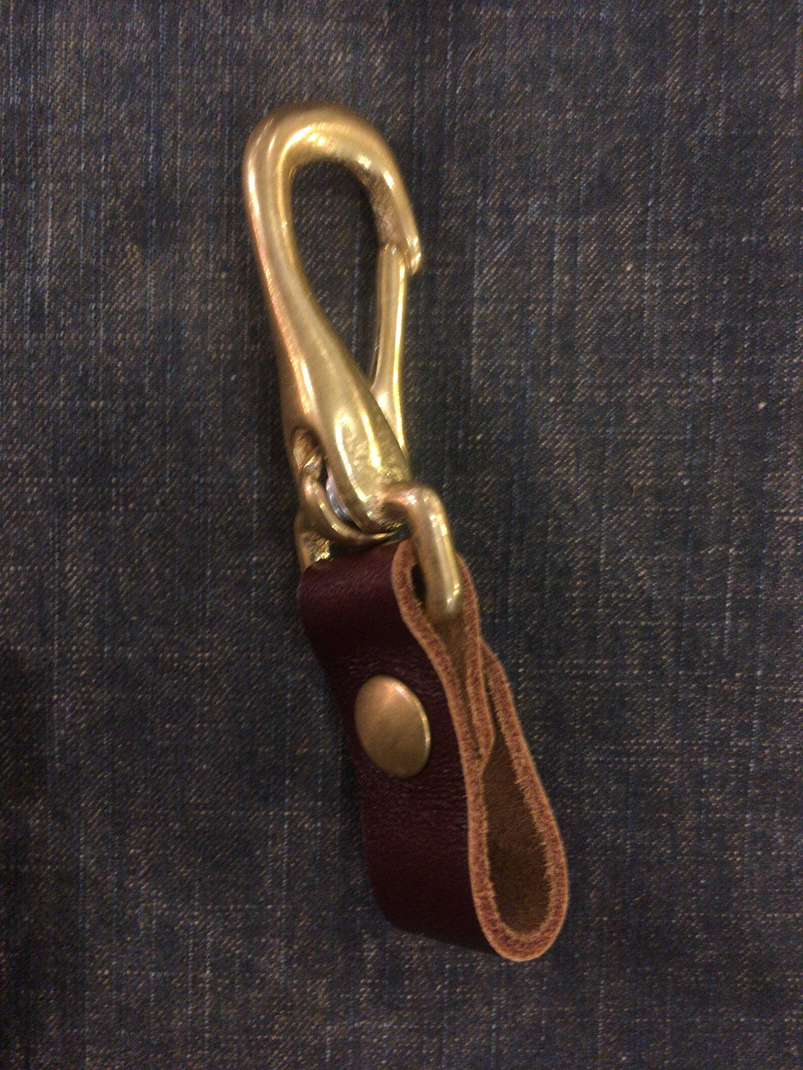 Brass and Leather Key Snap. - Etsy