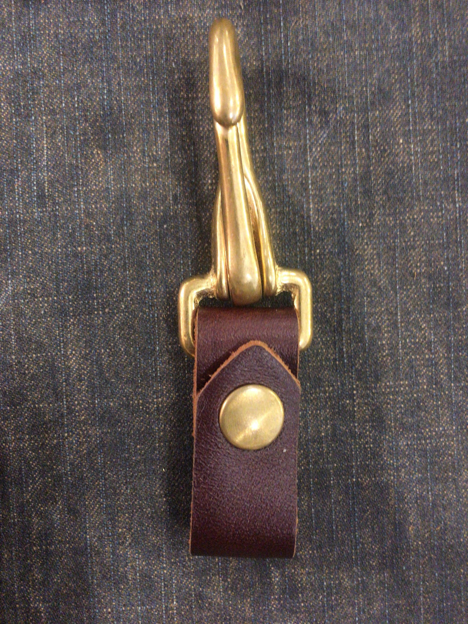 Brass and Leather Key Snap. - Etsy