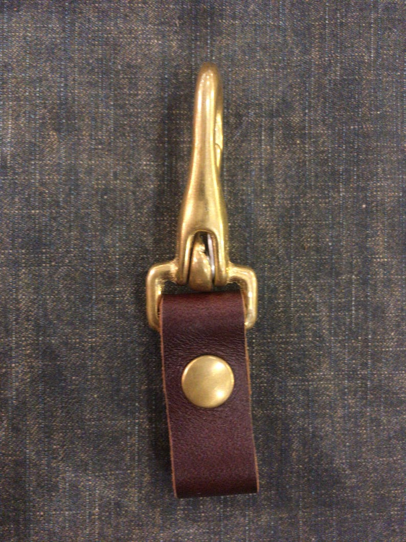 Brass and Leather Key Snap. - Etsy