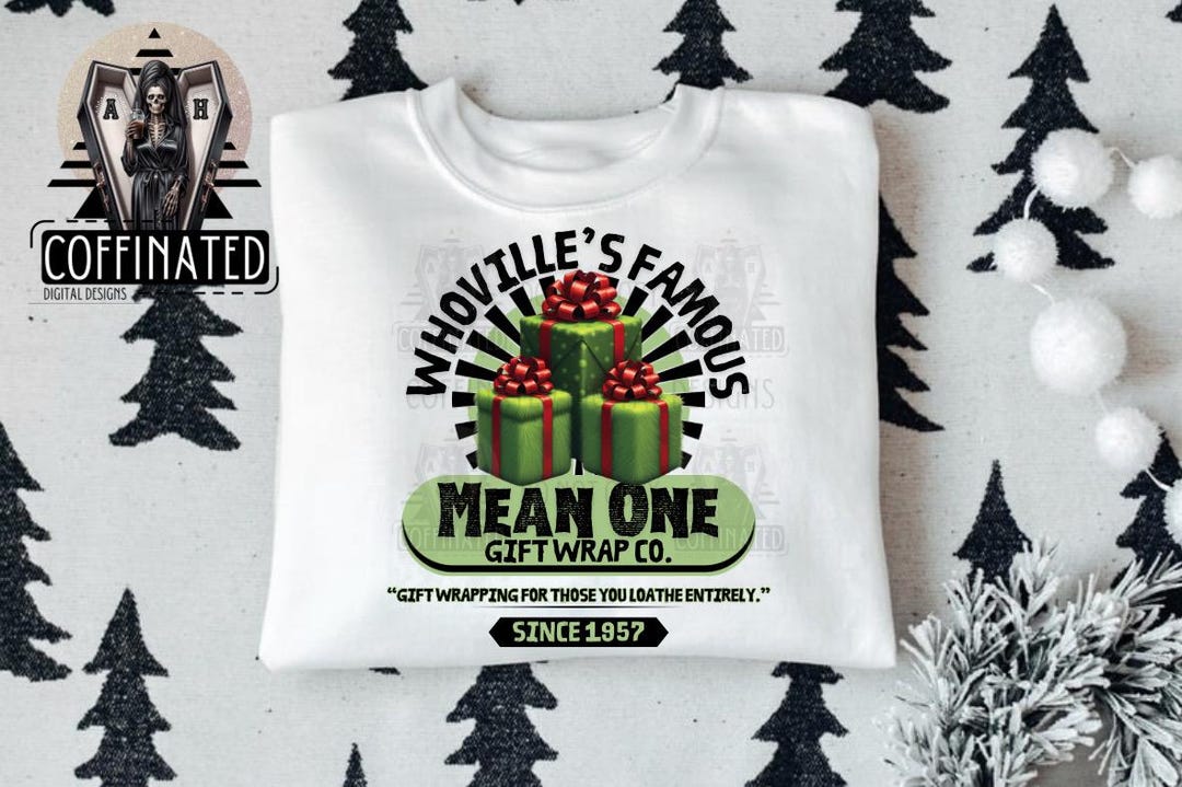 Mean One Gift Wrap Co. PNG Digital Download Holiday PNG Christmas PNG ...