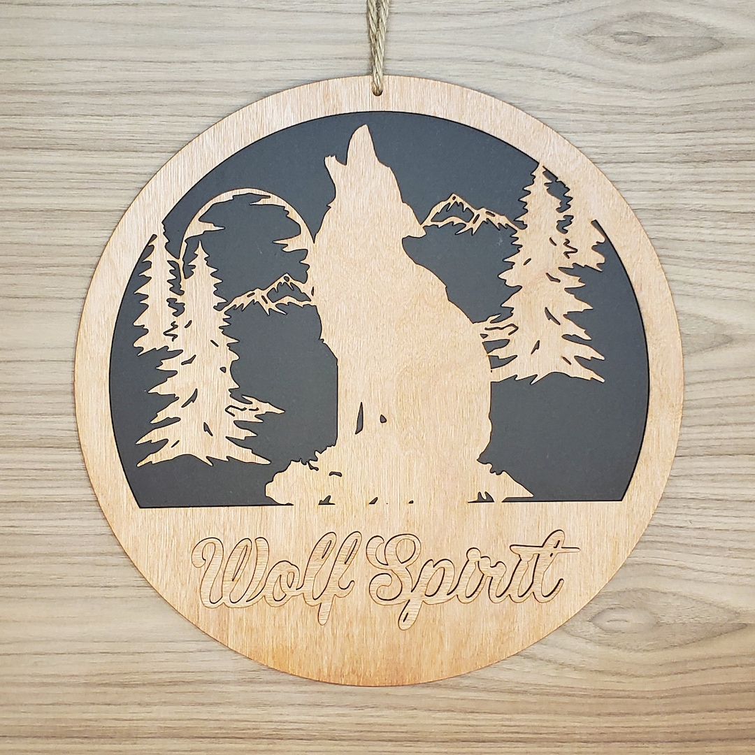Spirit of the Wolf SVG File - Mystical Forest Scene for Laser Cutting ...