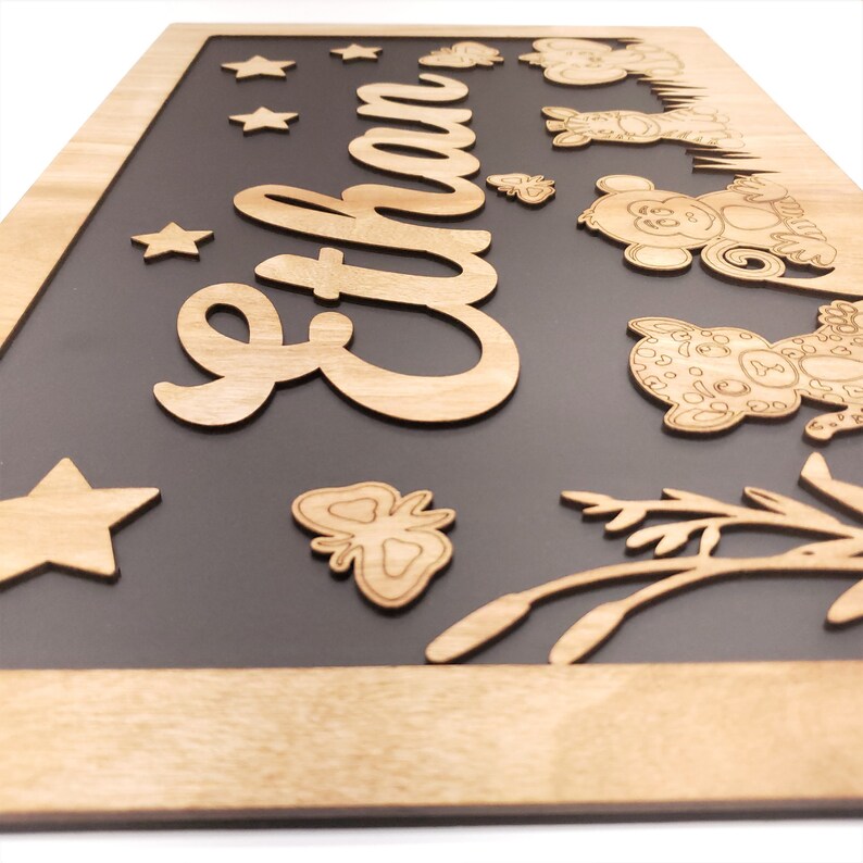 Custom Name Children's Room Sign SVG - Kids Name Door - Cute Safari ...