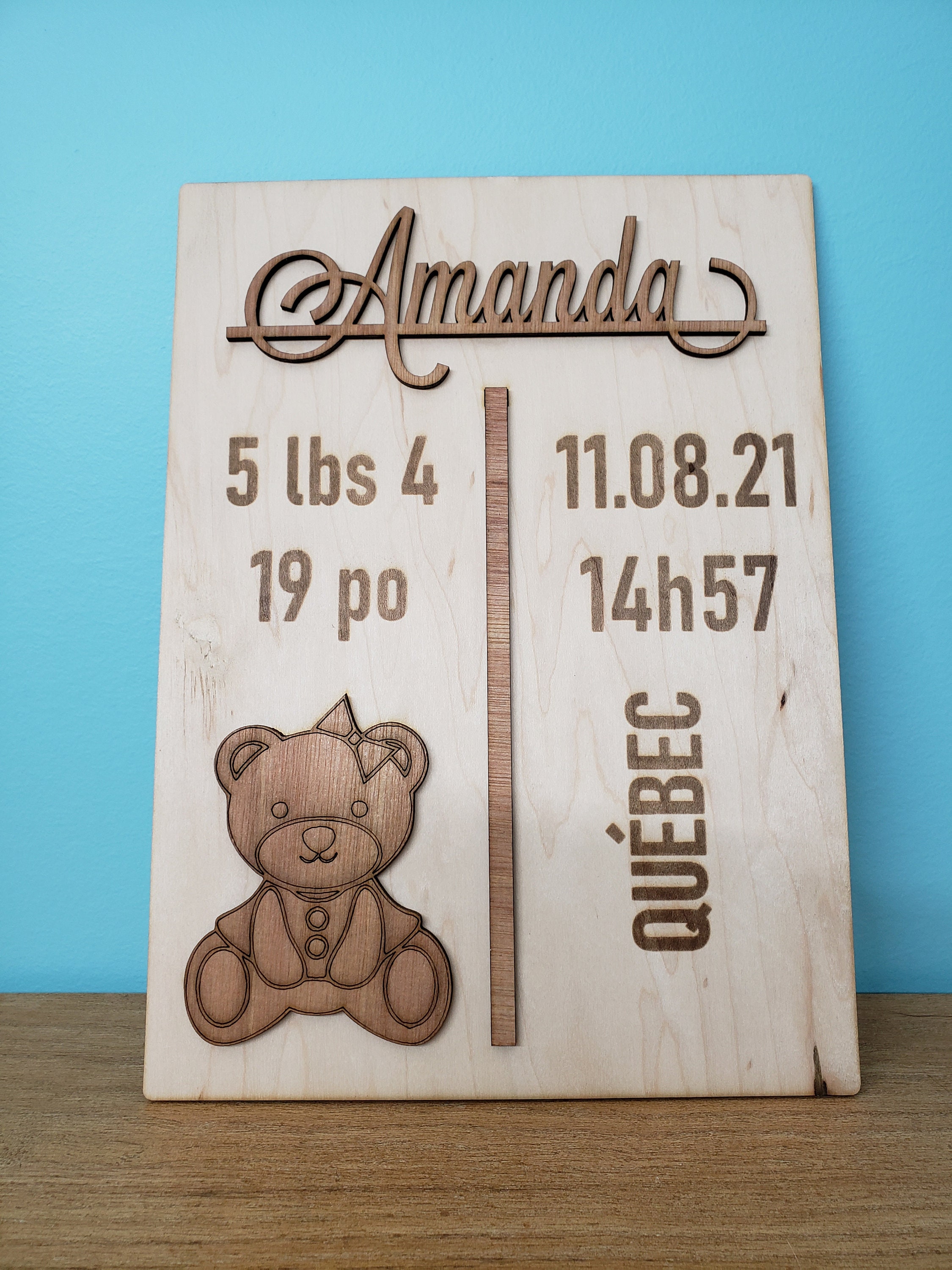 Personalized Birth Name & Stats Plaque SVG File - Custom Baby Birth ...