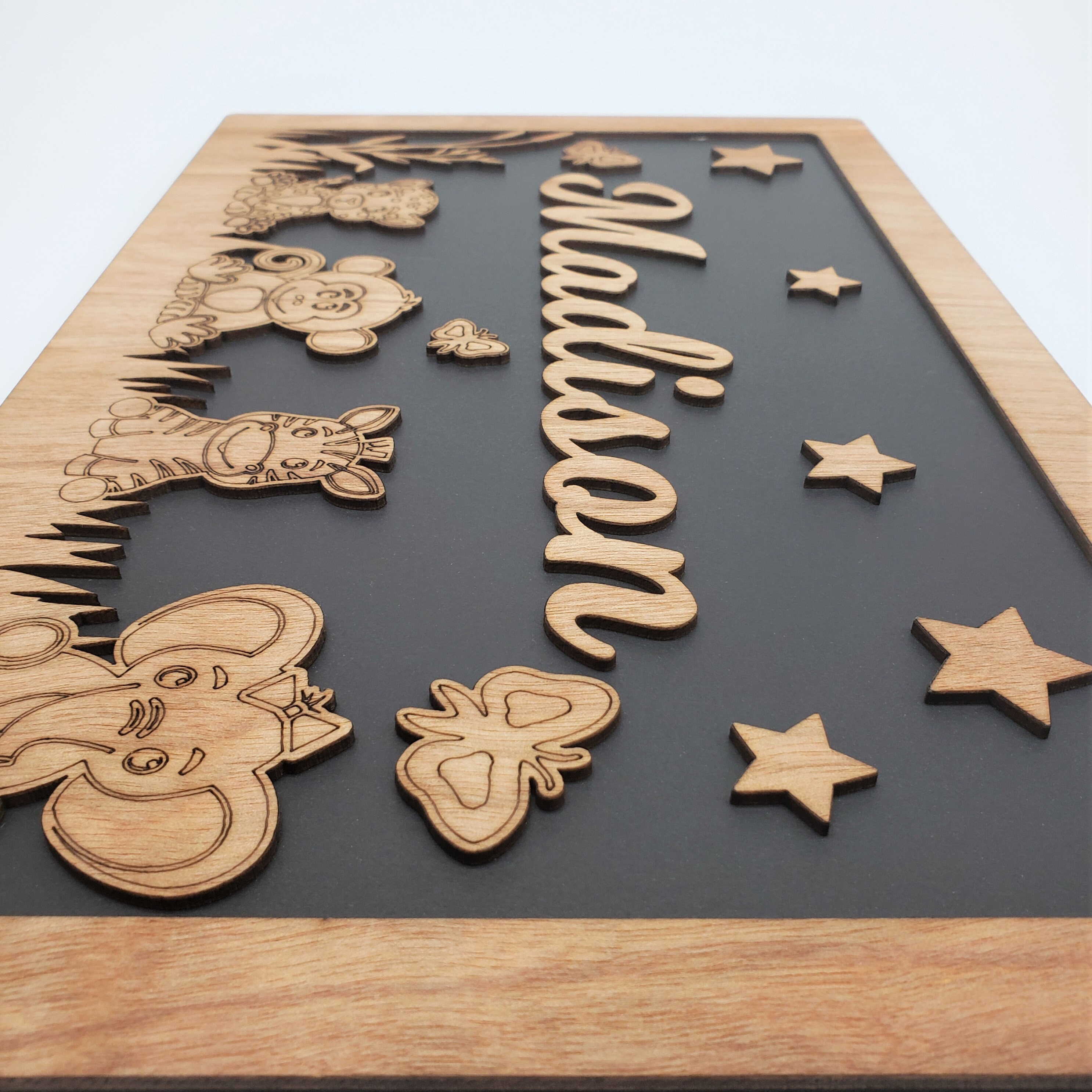 Custom Name Children's Room Sign SVG - Kids Name Door - Cute Safari ...