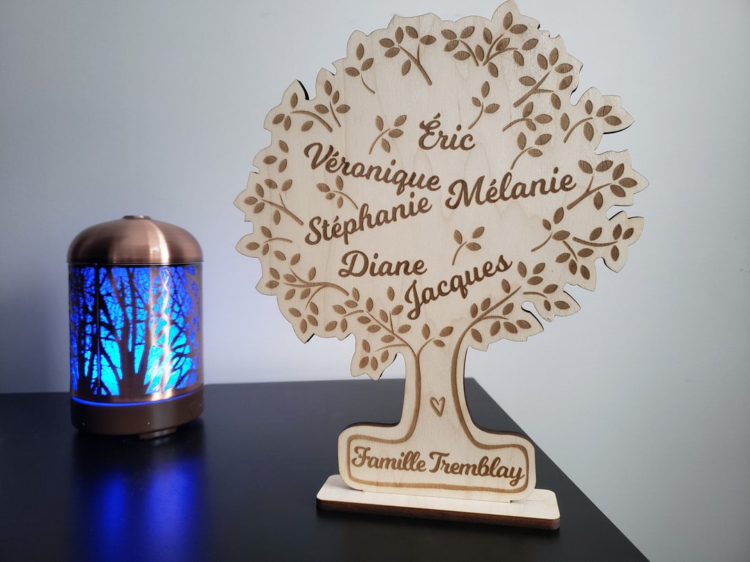 Custom Family Tree SVG File With Base - Personalized Wooden Tree of ...