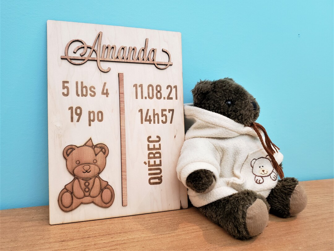 Personalized Birth Name & Stats Plaque SVG File - Custom Baby Birth ...