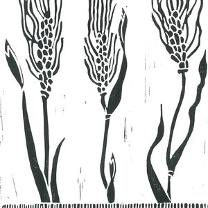 Linocut Print 8x10 Block Print WHEAT GRASS | Etsy