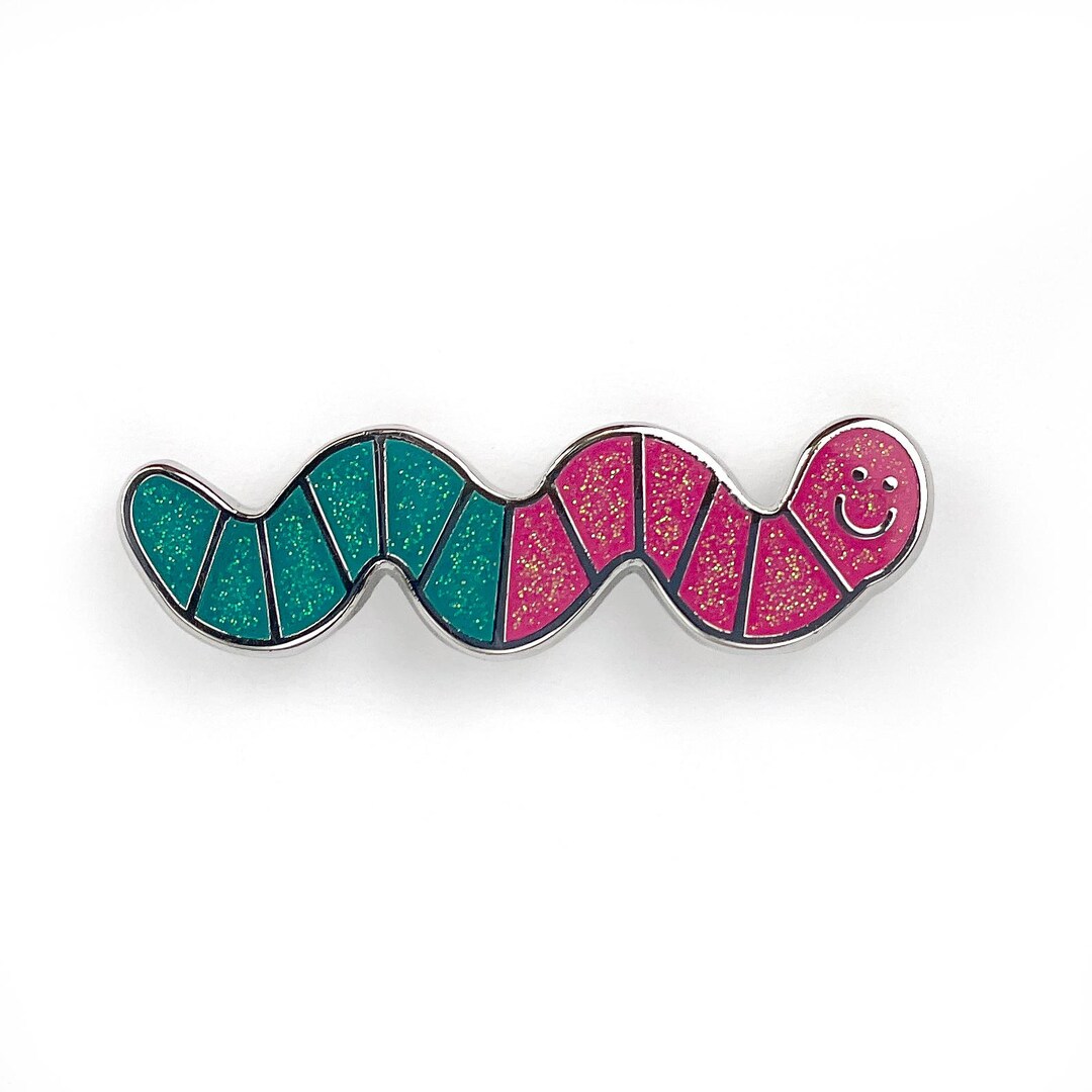 Pink and Blue Gummy Worm Pin - Etsy