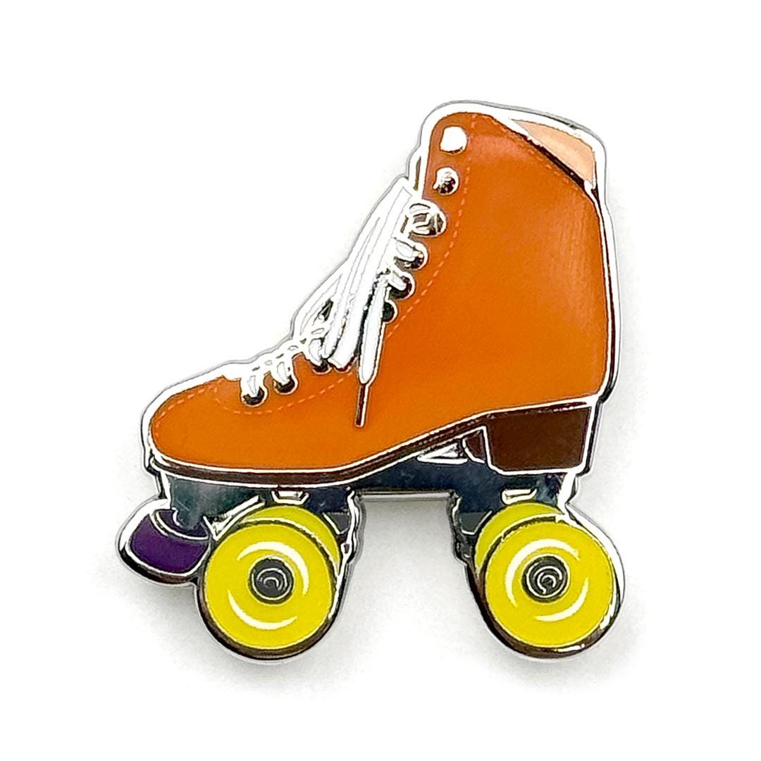 Orange Roller Skate Pin With Glow in the Dark Wheels - Etsy