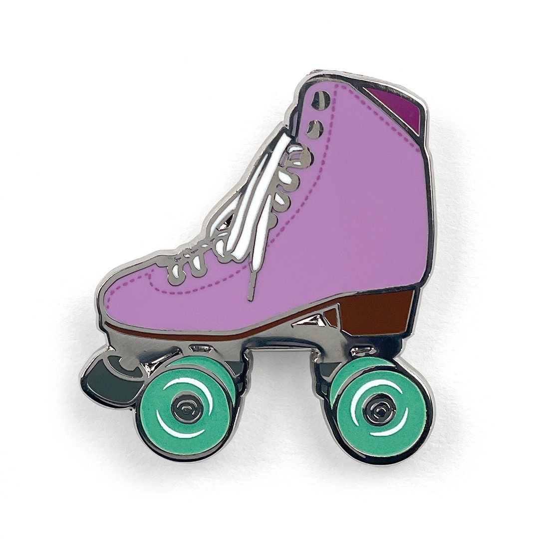 Amethyst Roller Skate Pin With Glow in the Dark Wheels - Etsy