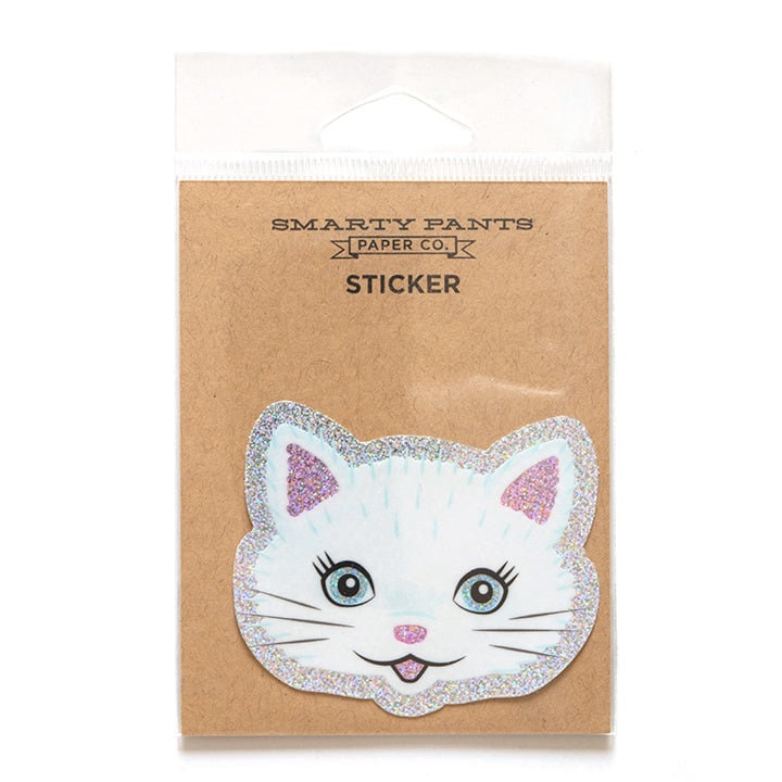 Glitter Cat Sticker - Etsy