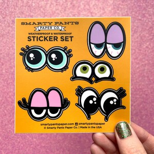 Cartoon Eyes Sticker Sheet - Etsy