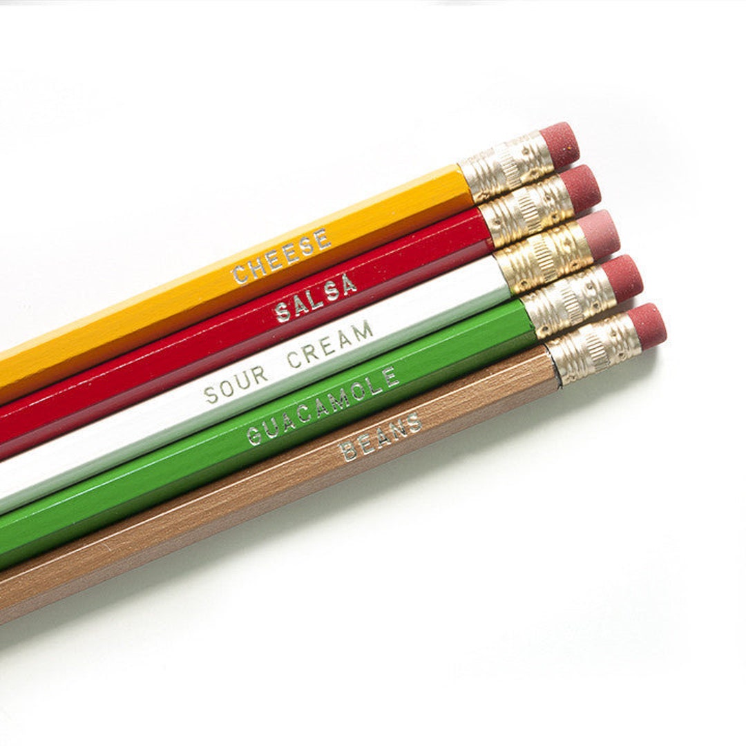 Nacho Foodie Pencils - Set of 5 Multi-color Pencils - Etsy