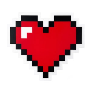 8-bit Heart Sticker - Etsy