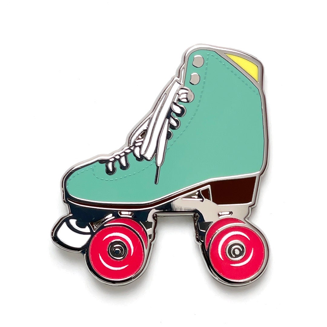 Sea Foam Roller Skate Pin With Glow in the Dark Wheels - Etsy