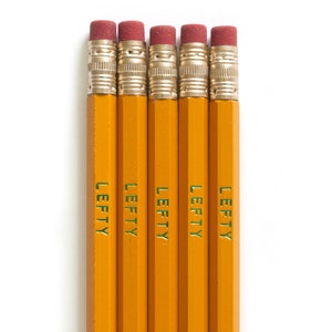 Left-handed Pencils - Set of 5 With "lefty" Imprint - Etsy