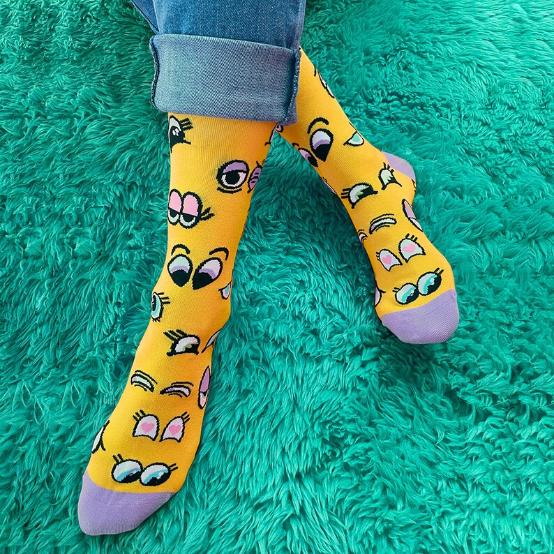 Cartoon Eyes Socks - Etsy