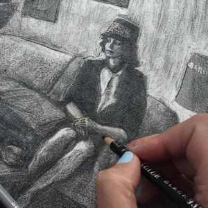 Original Dark Field Monotype Printmaking Mid Century Modern Portrait ...