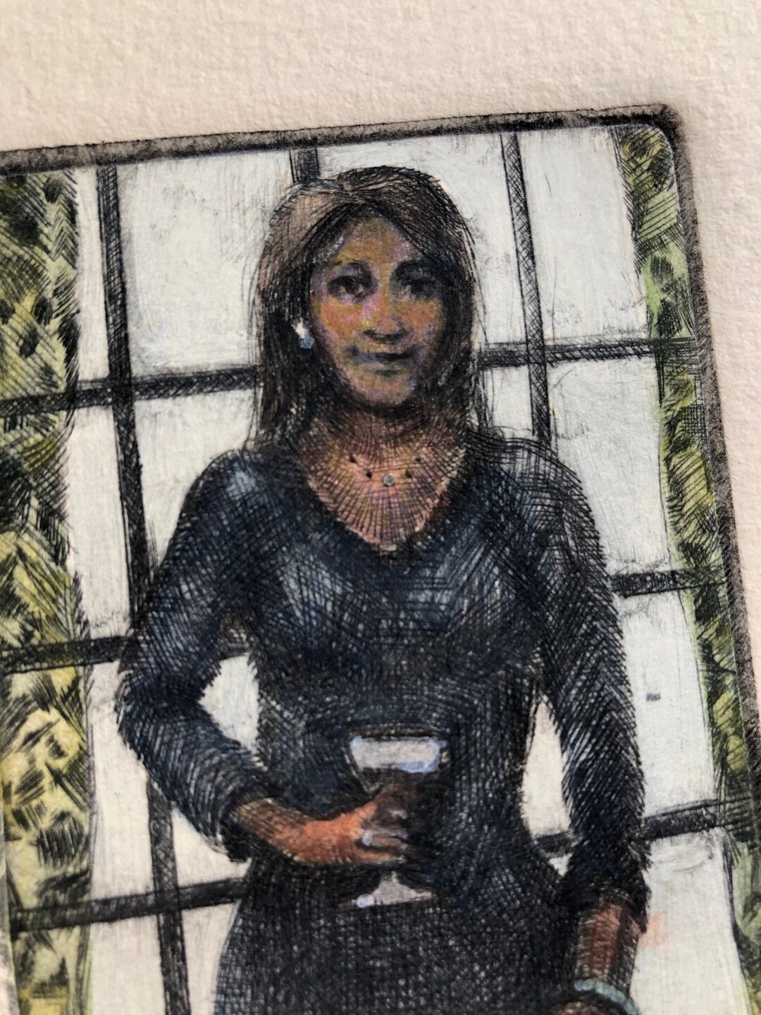 Original Drypoint Etching With Watercolor Toast to Your Health ...