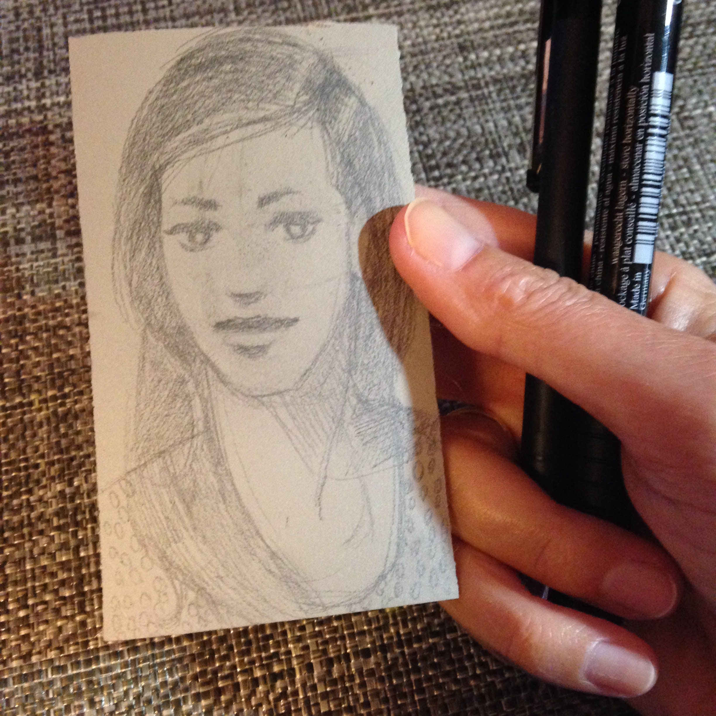 Original Block Print Art Candid Girl Miniature Portrait Print - Etsy