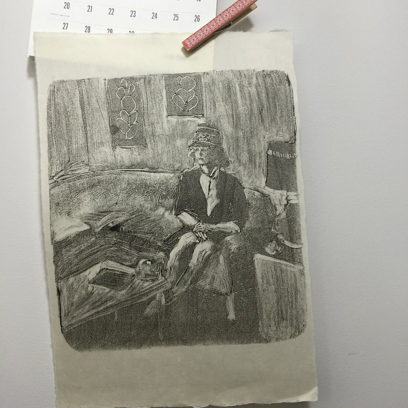 Original Dark Field Monotype Printmaking Mid Century Modern - Etsy