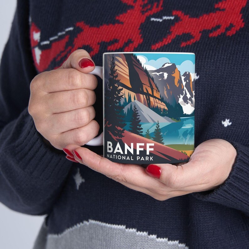 Banff National Park Mug, National Park Lover Gift, Mountain Landscape ...
