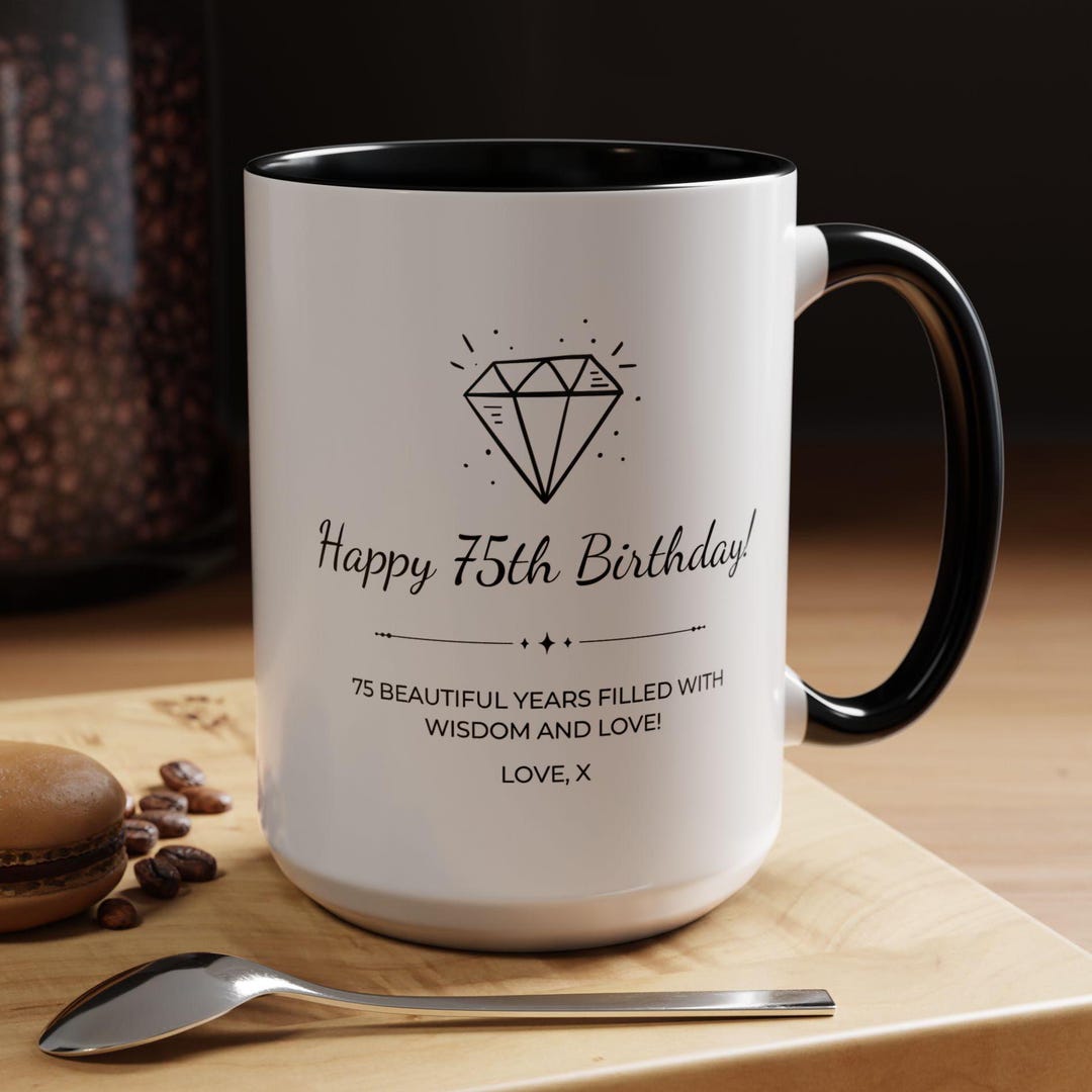 Custom 75th Birthday Gifts, 75 Years Old Personalized Birthday Mug ...