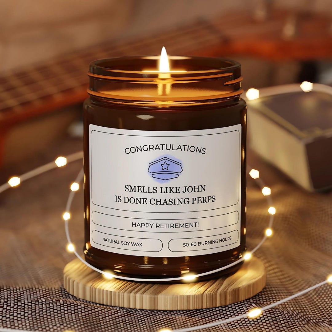 Police Retirement Gifts, Police Officer Retirement Candle, Retired Cop ...