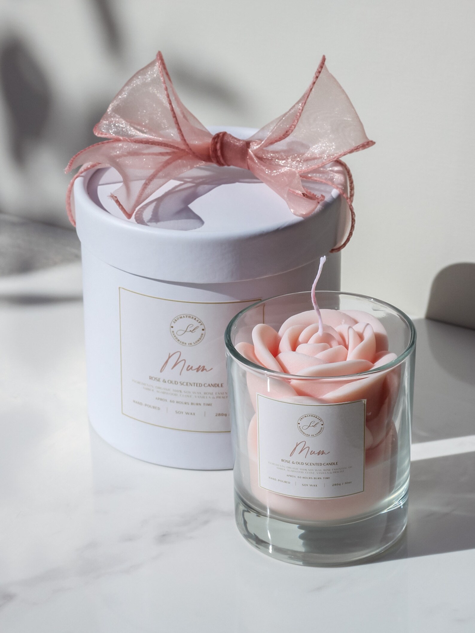 MUM GIFT Rose Candle Peony and Oud Scented Candle Gifts for Her Unique ...