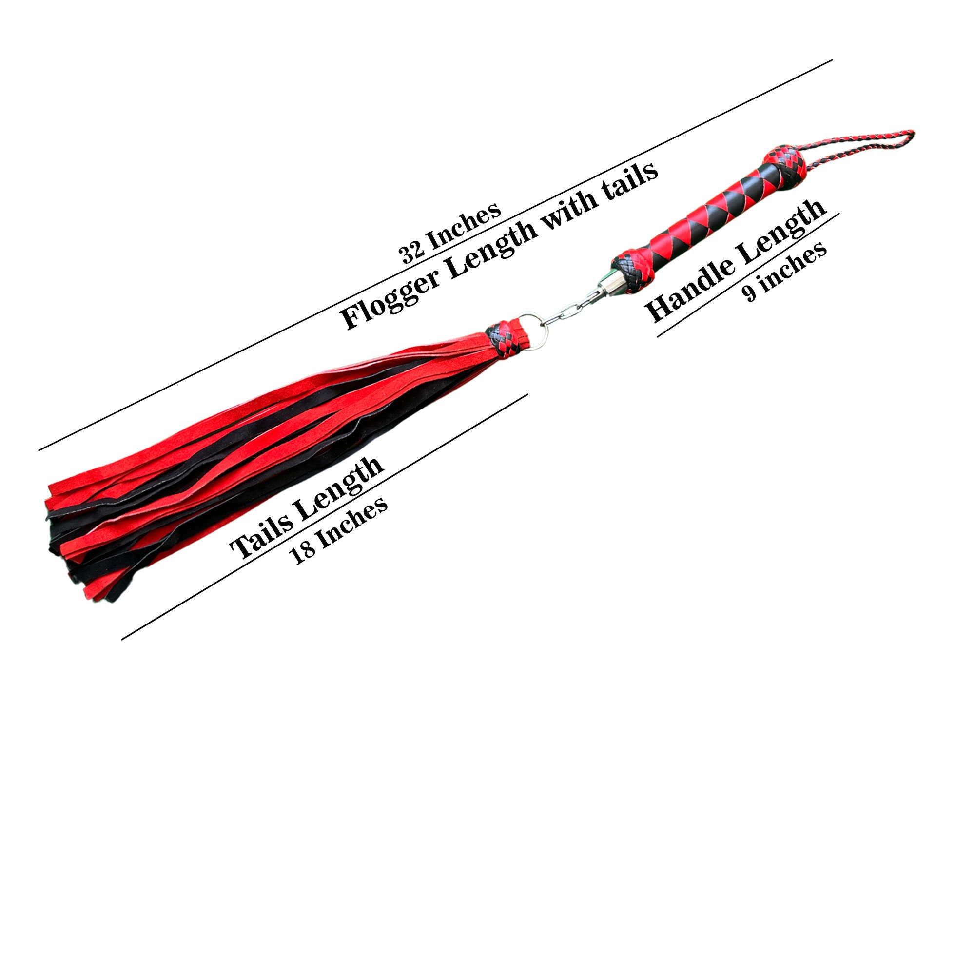 Red and Black Leather Flogger 26 Tails Suede Leather Floggers Heavy ...