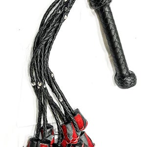 Leather Flogger Red Roses 9 Tails , Heavy Duty and Thuddy Whips ...