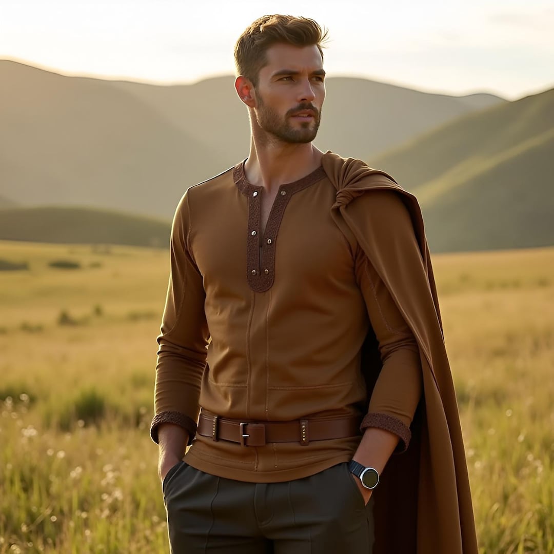 Nomadic Rogue Medieval Attire | Earth-toned Adventurer Costume ...