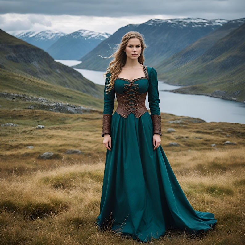 Medieval Renaissance Gown | Fantasy Corset Dress | Celtic Princess ...