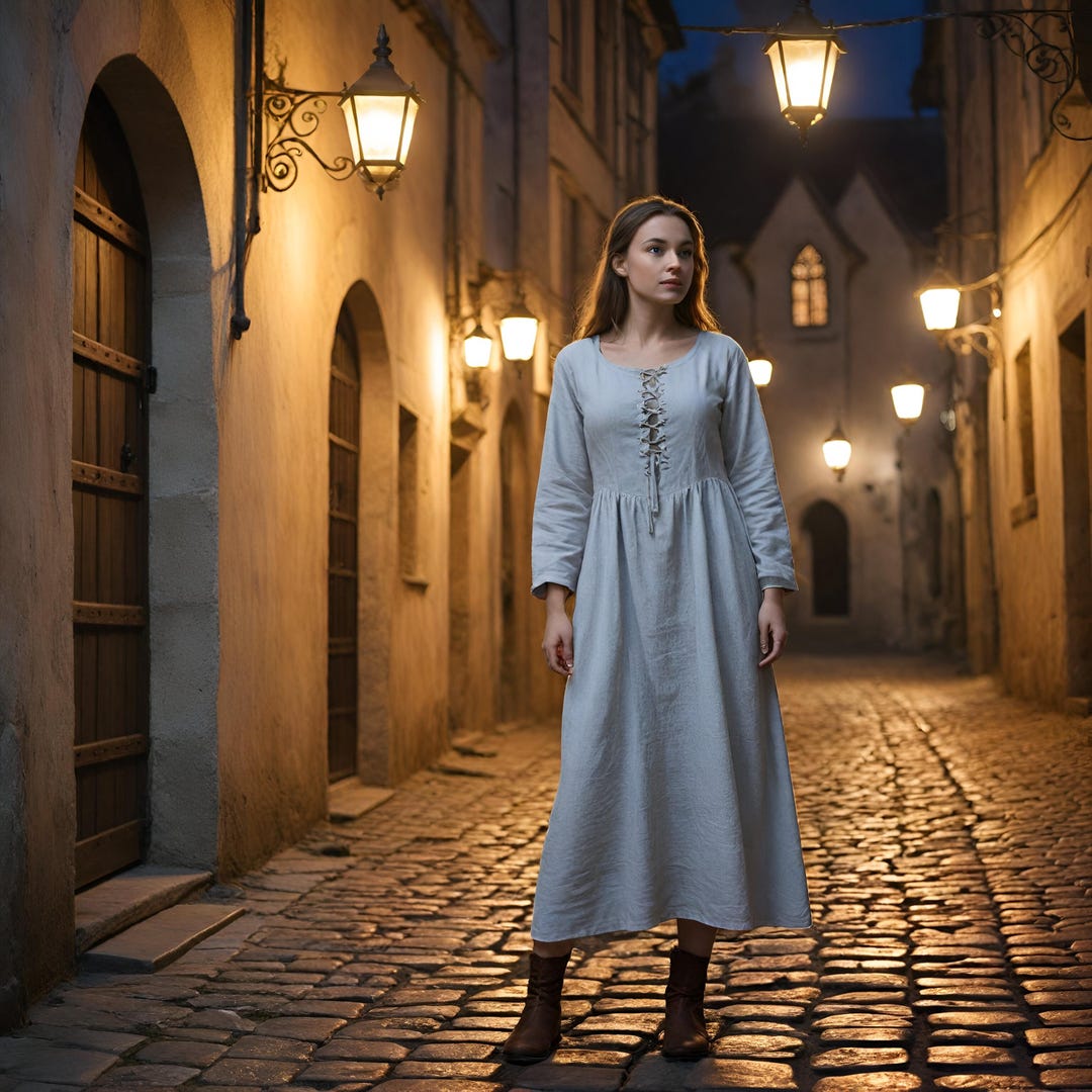 Noble Medieval Grey Cotton Tunic | Renaissance Vintage Costume Dress ...