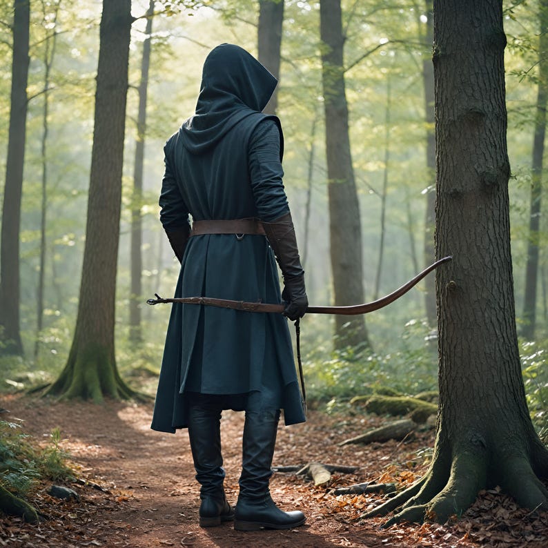 Medieval Assassin Archer Costume | Hooded Fantasy Warrior Outfit ...