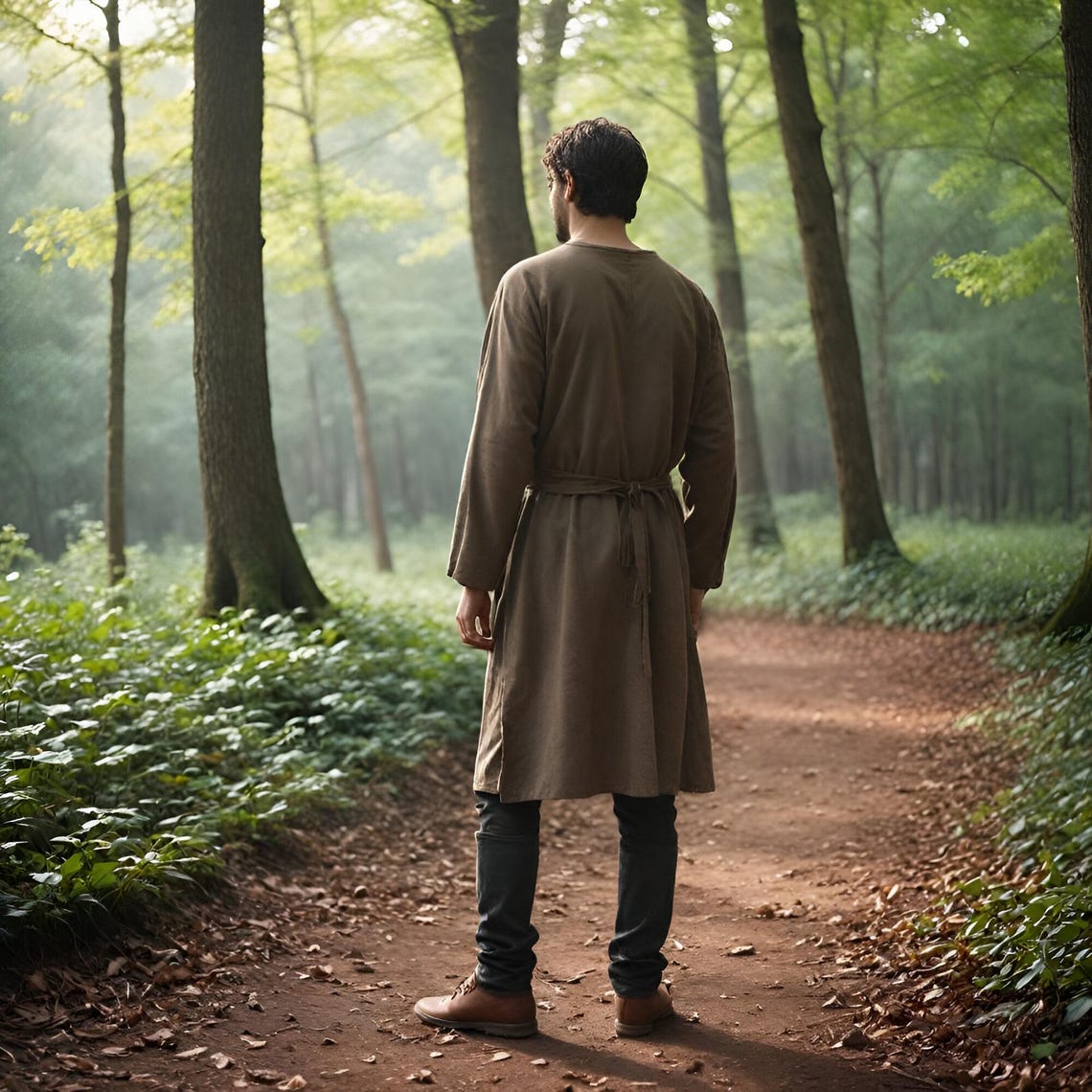 Men's Rustic Monk Robe | Medieval Forest Wanderer Outfit | Simple Brown ...