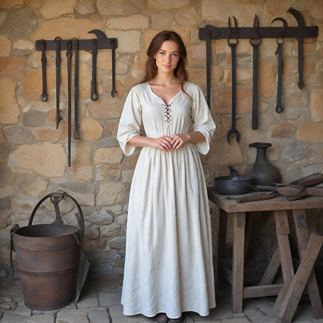 Rustic Medieval Peasant Dress | Renaissance Viking Tunic Costume for ...