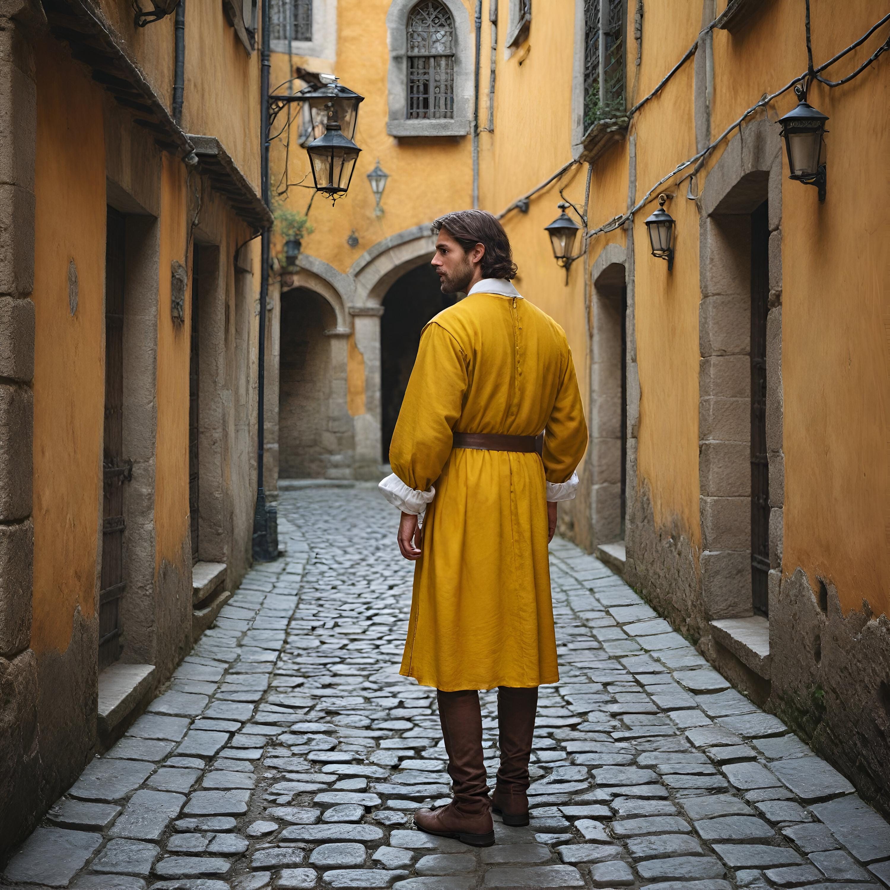 Timeless Yellow Renaissance Tunic | Medieval Stunning Line Tunic ...