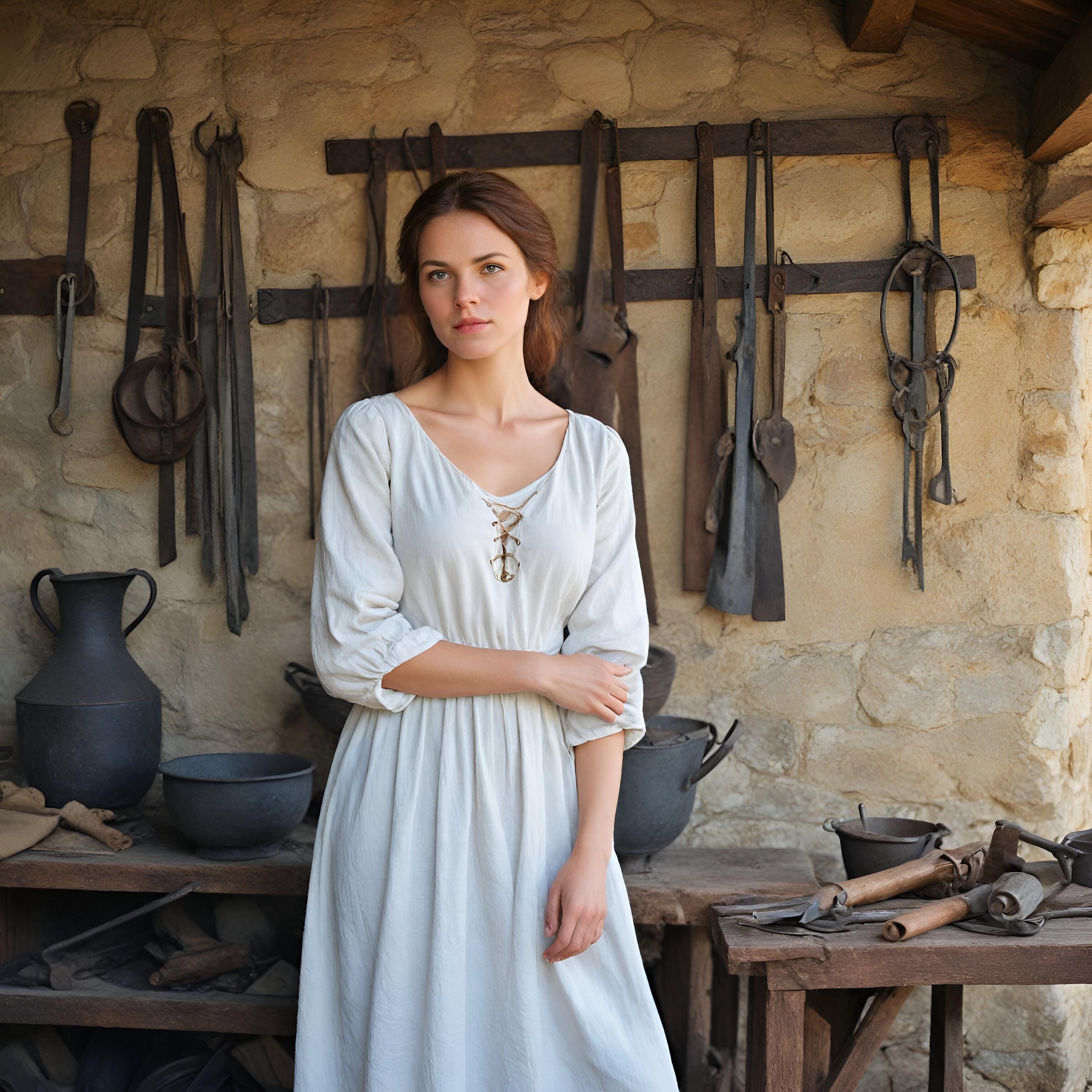 Rustic Medieval Peasant Dress | Renaissance Viking Tunic Costume for ...