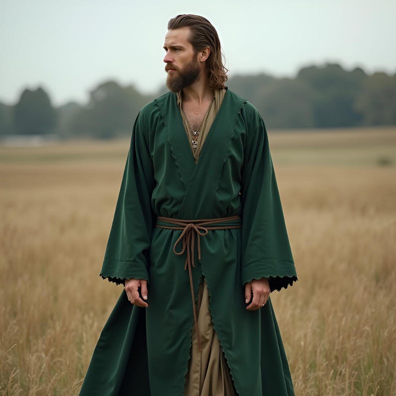 Ancient Medieval Viking Robe | Green Warrior Costume | Renaissance LARP ...