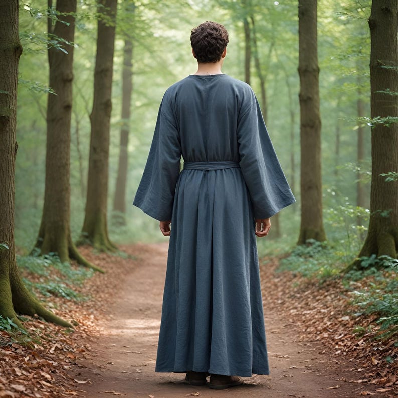 Wanderer Men Long Robe | Casual Kimono Style Robe | Deep Blue ...